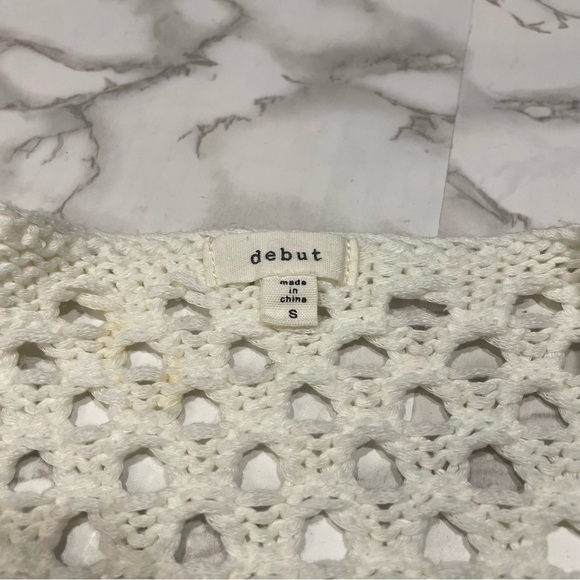 debut | Sweaters | Debut Crochet Granny Square Cropped Cardigan Sweater ...